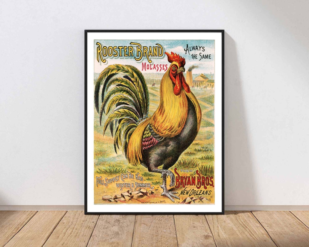 Beautiful Large Roster Wall Art Home Decor Molasses by Bryan Bros New ...