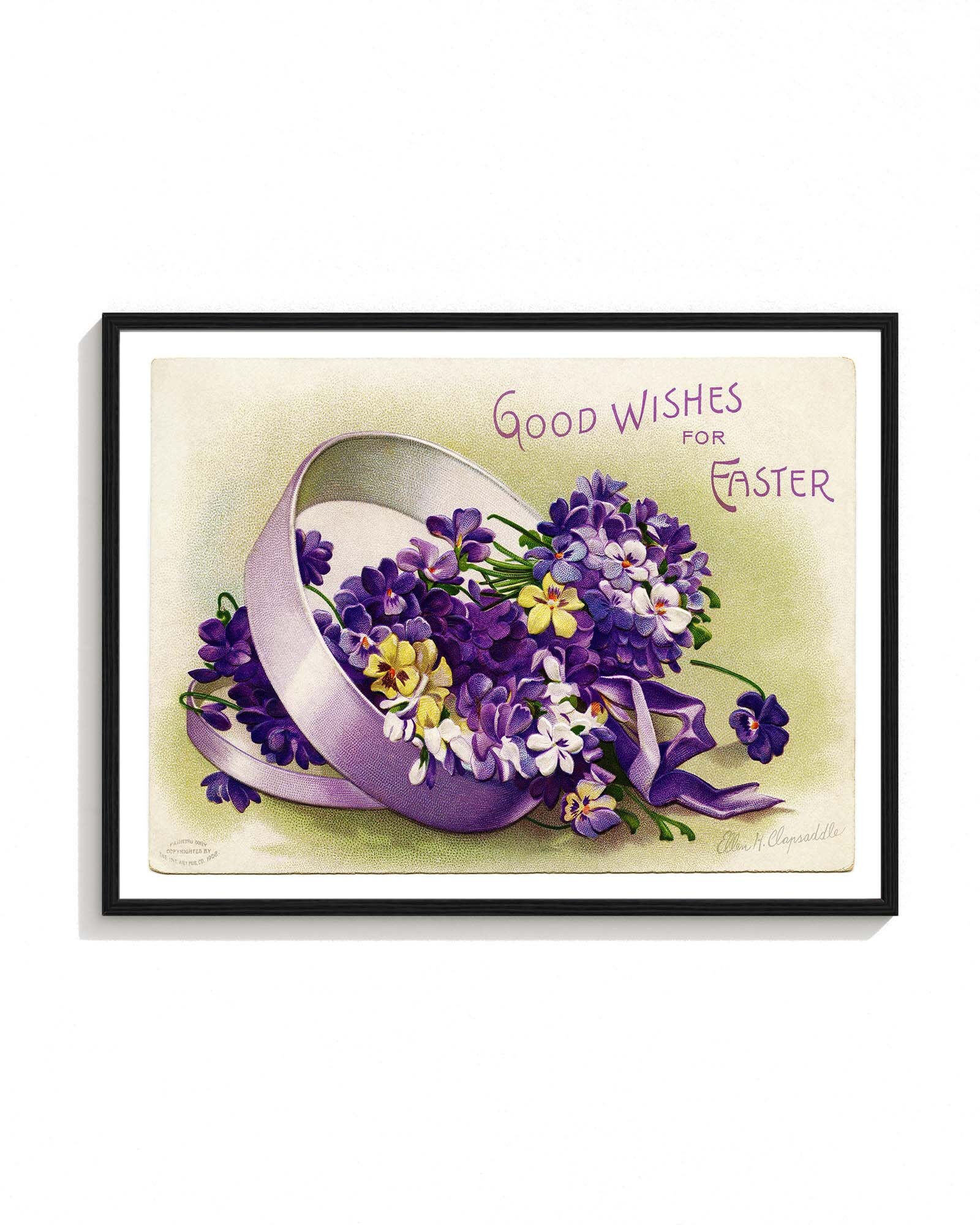 Vintage Easter Violets Post Card Wall Art Crafts Project Purple Violet ...