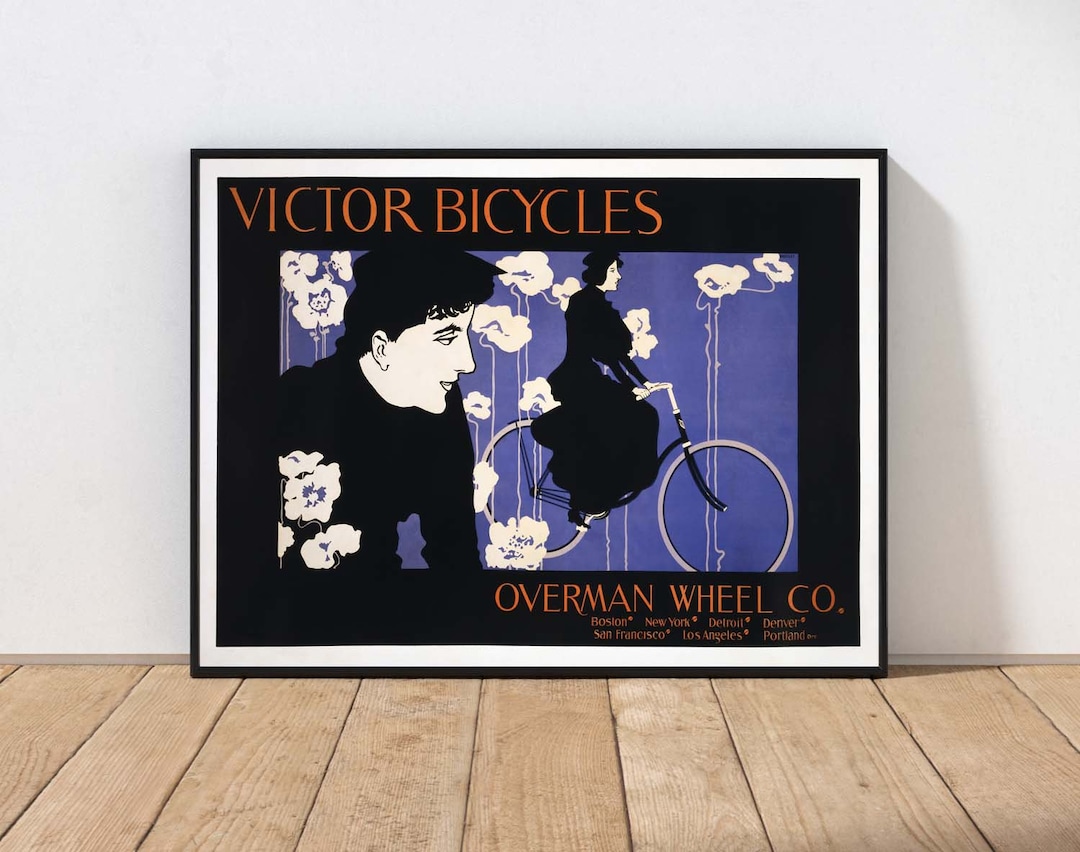 Victor Bicycles Antique Vintage Bike Poster Wall Art Biking ...