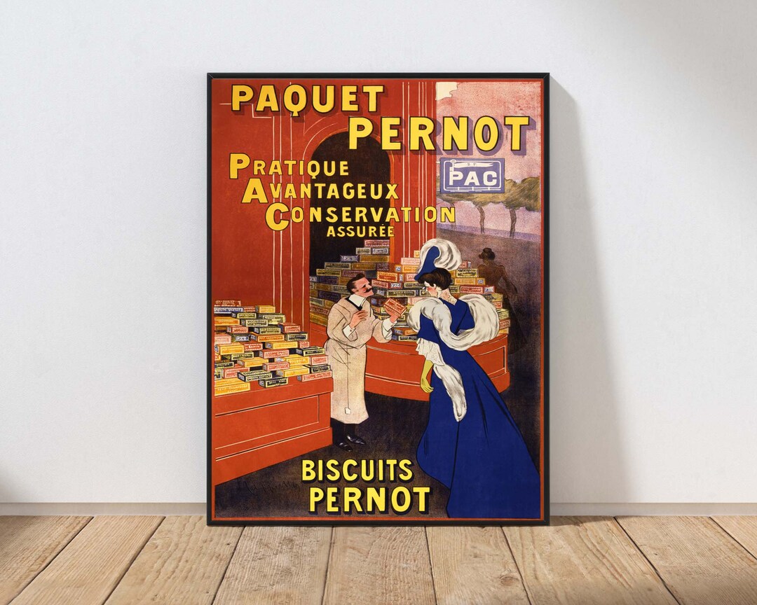 Biscuits Pernot French Biscuit Company Wall Art Poster Advertisement ...