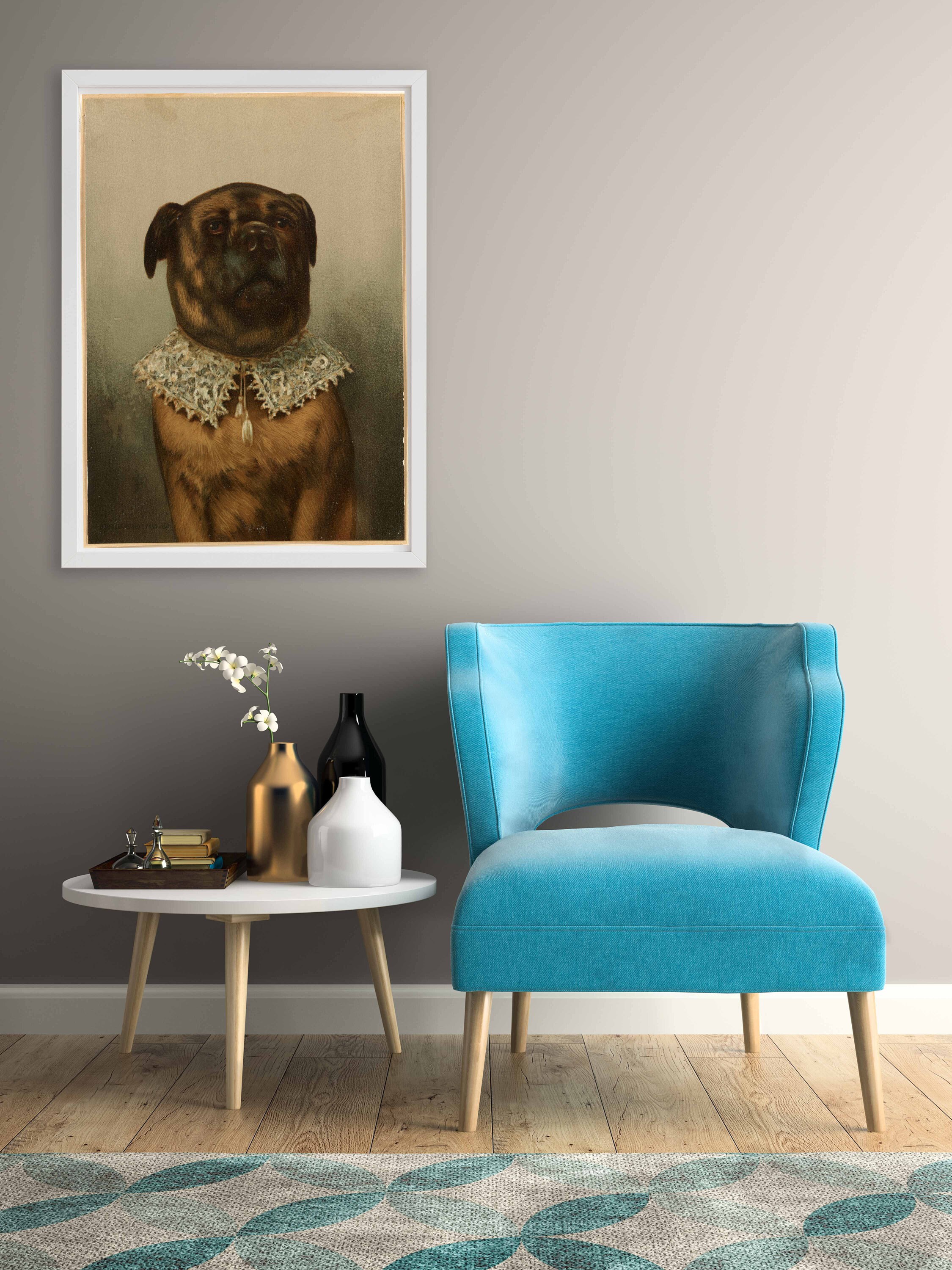 Rottweiler Dog Portrait Victorian Wall Art Vintage Antique Classic ...