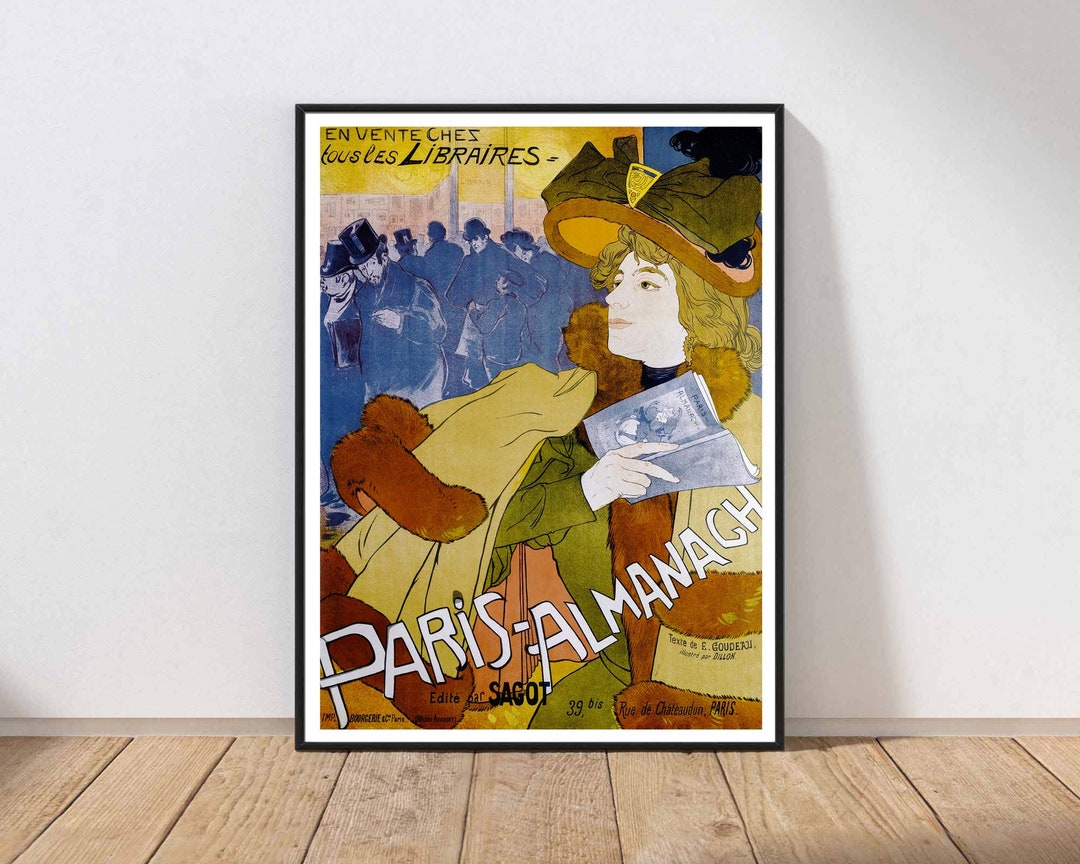 Paris Almanach 1894 French Vintage Poster Wall Art Retro Art Deco ...