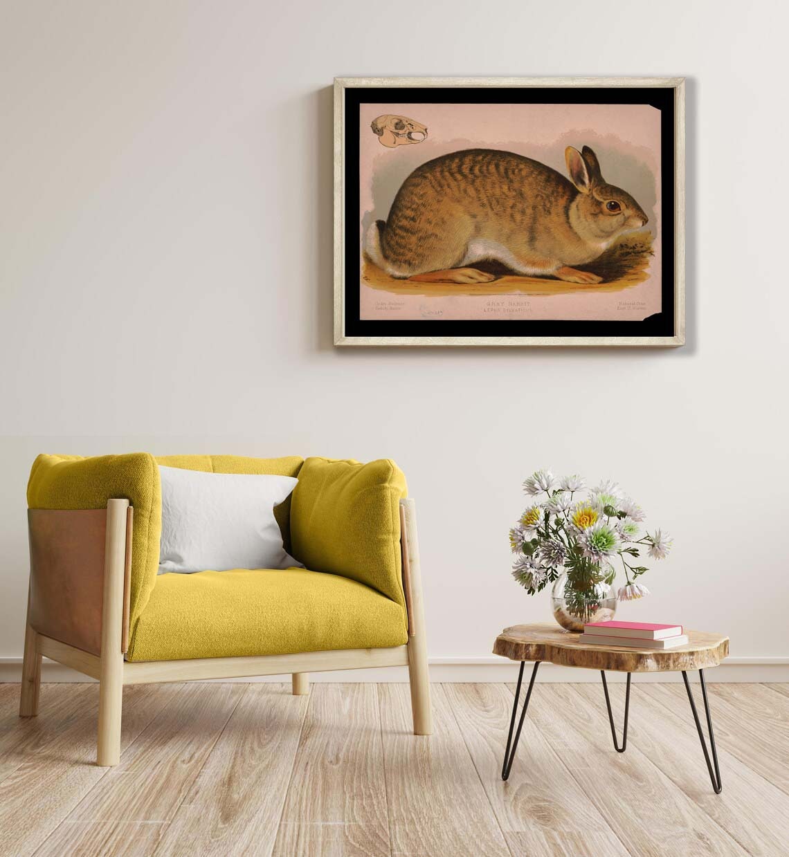 Hare Rabbit Vintage Antique Print Wall Art Rustic Farmhouse Country ...