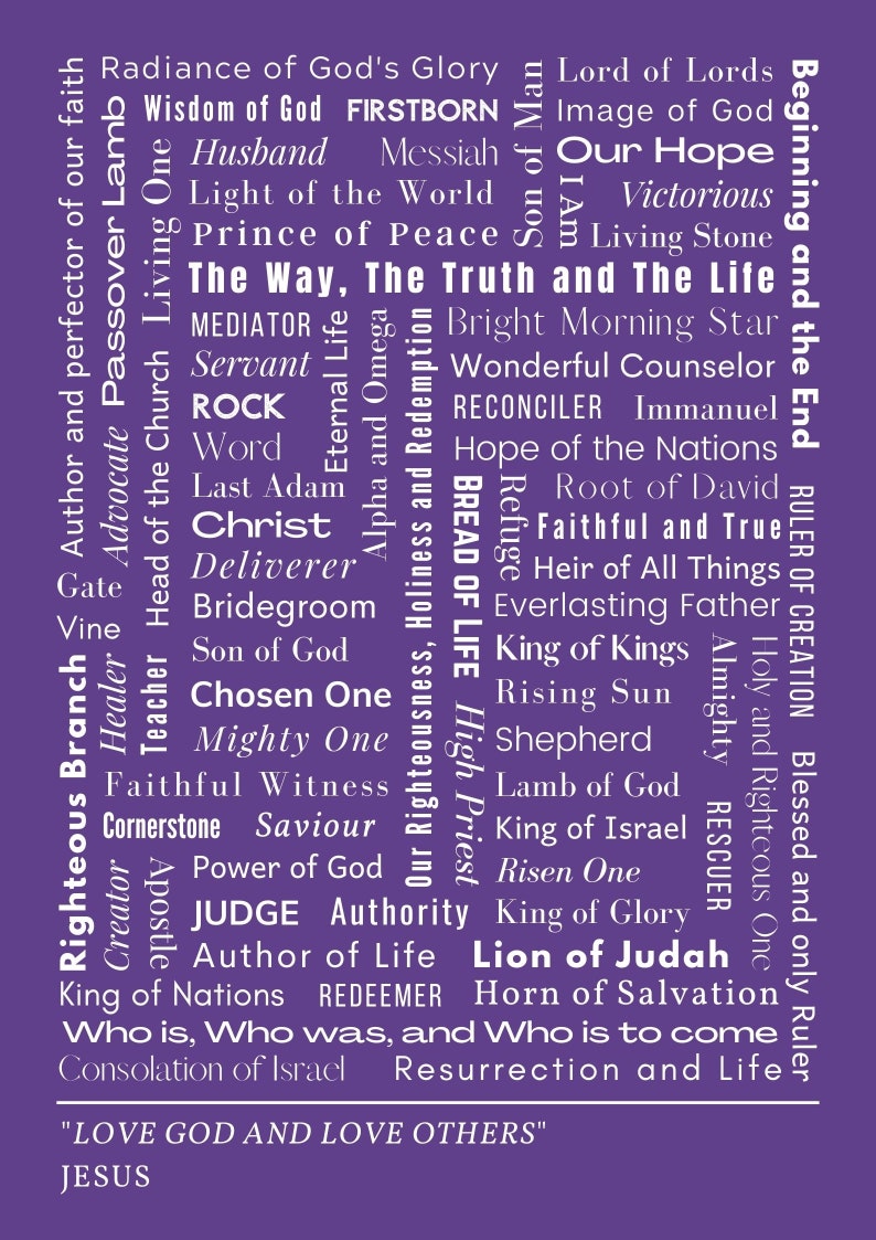Names of Jesus Poster #1 (digital File - PDF Print) - Etsy
