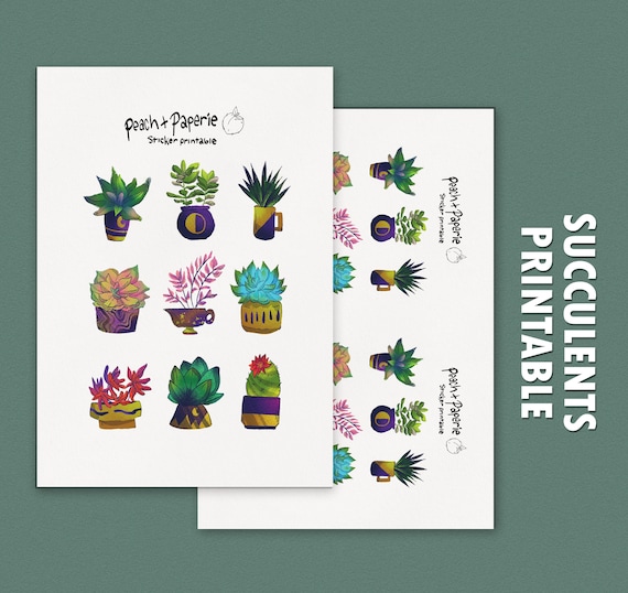 Succulent Stickers Printable Stickers Digital Stickers | Etsy