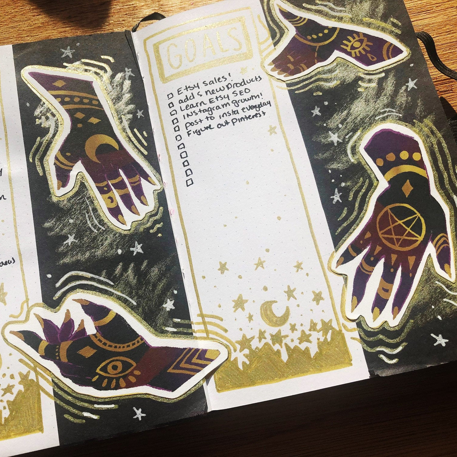 PRINTABLE STICKERS - Onyx Witchy Hands Collection - Mystic Stickers ...