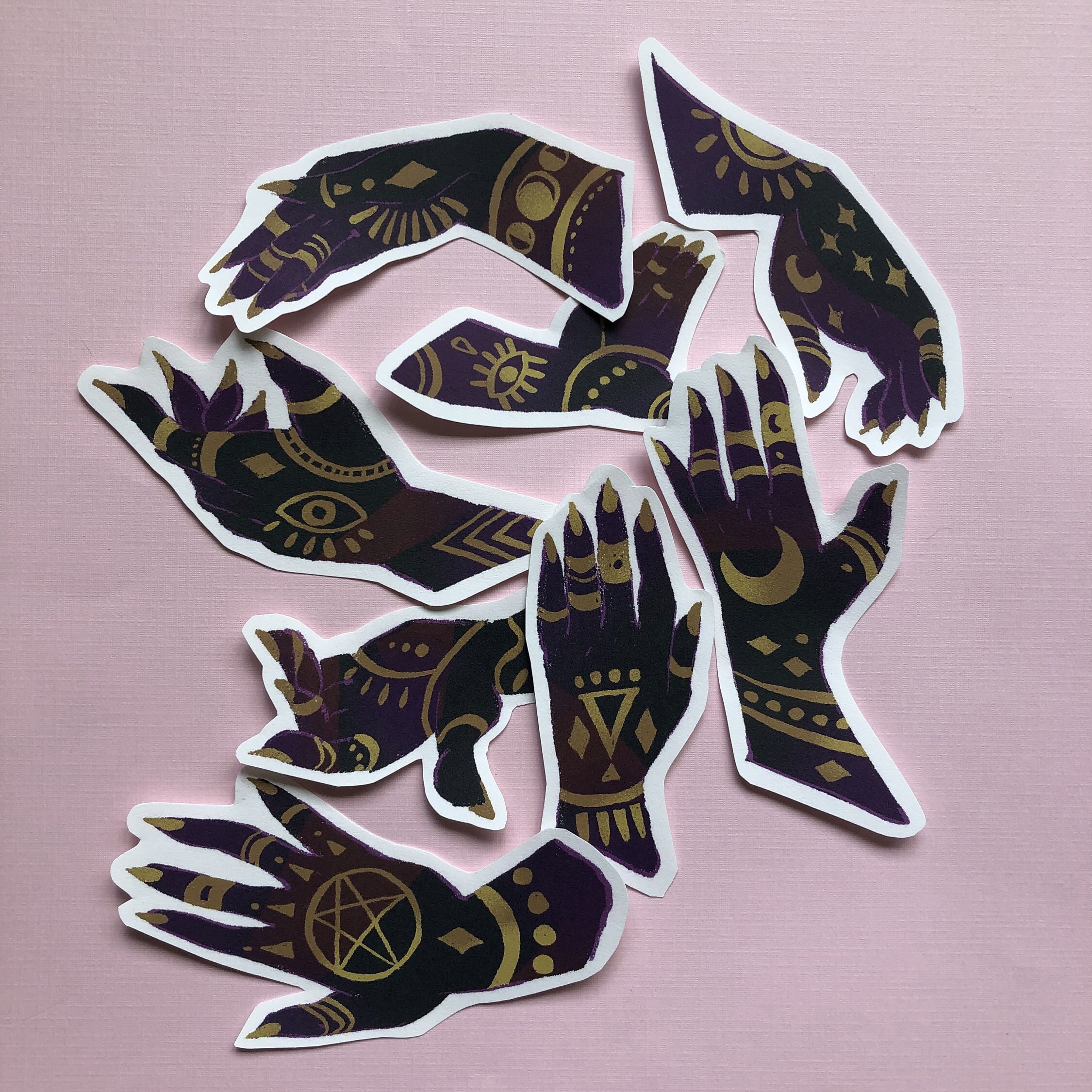 PRINTABLE STICKERS - Onyx Witchy Hands Collection - Mystic Stickers ...