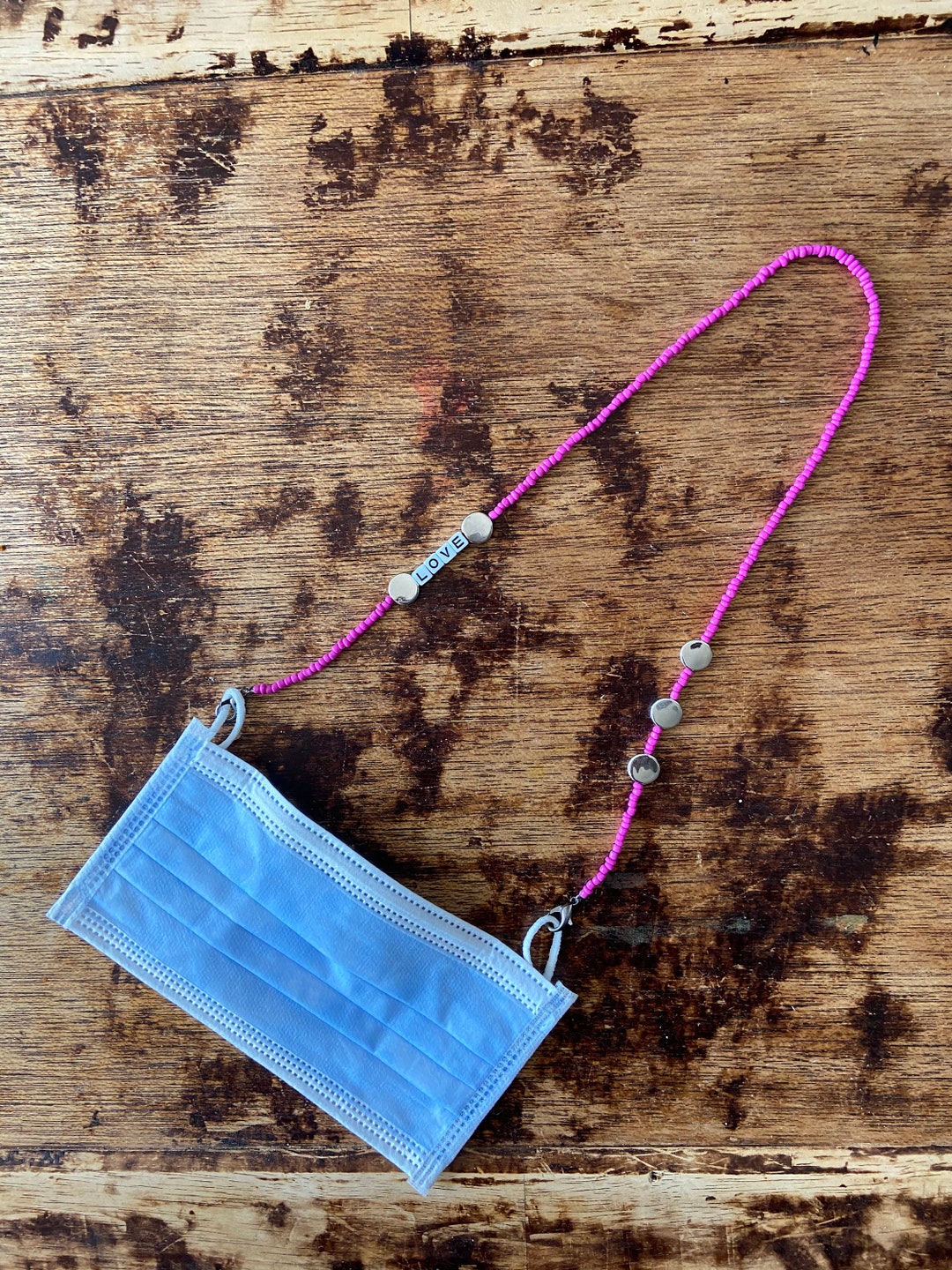 Love Beaded Mask Holder Necklace |face Mask Chain | Face Mask Strap ...