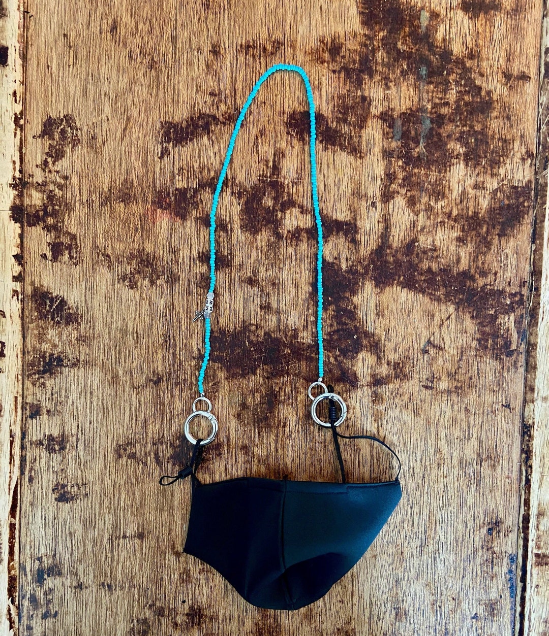Hand Beaded Face Mask Necklace With Cross | Beaded Mask Chain| Face ...