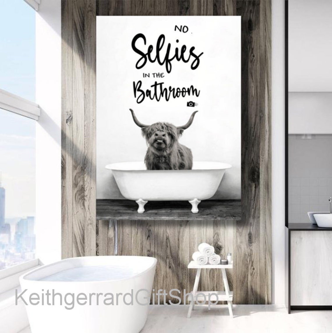 Bathroom Decor Funny Highland Cow Wall Art Canvas No Selfies Etsy bathroom-decor-funny-highland-cow-wall-art-canvas-no-selfies-etsy