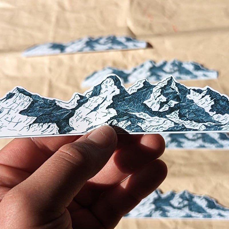 Mountain Sticker - Etsy