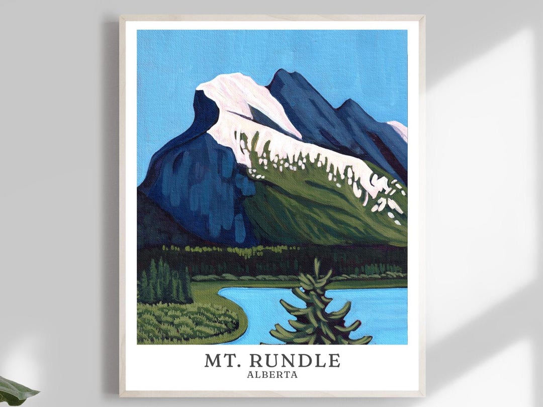 Mount Rundle, Alberta Poster | 9x12" Art Print Travel Poster With Text ...