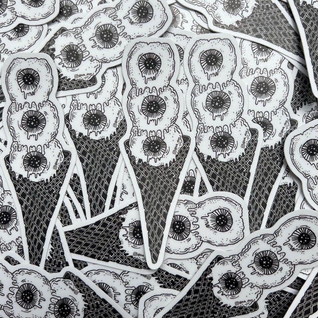 Eye-scream Cone Sticker - Etsy