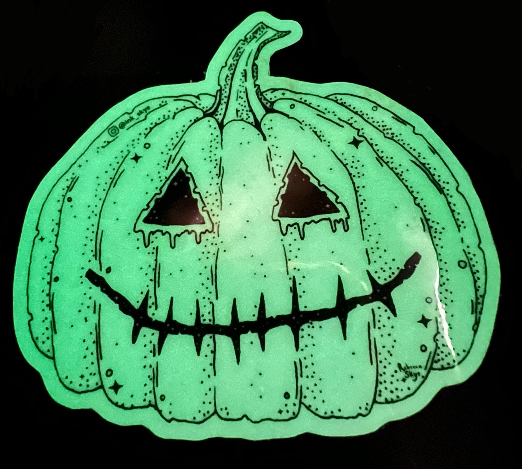 Halloween Stickers Glitter Skull / Glow-in-dark Pumpkin - Etsy