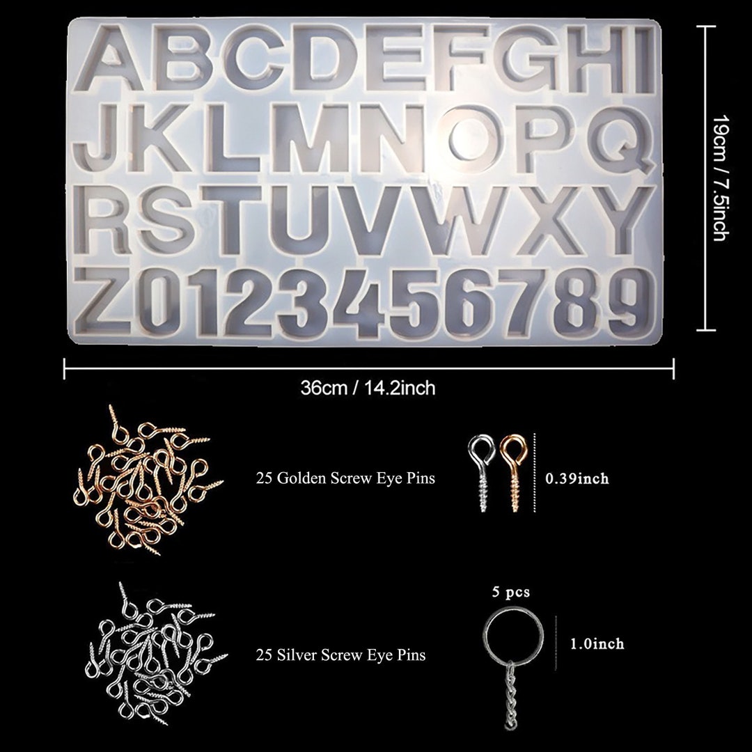 3D Mold Number Alphabet Jewelry Casting Mold Letter Jewelry Making Mold ...