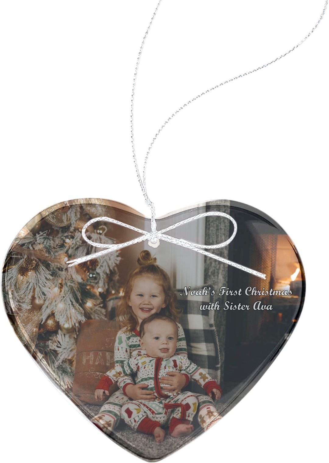 Personalized 3" Heart Shaped Crystal Ornament, Custom Photo Glass ...
