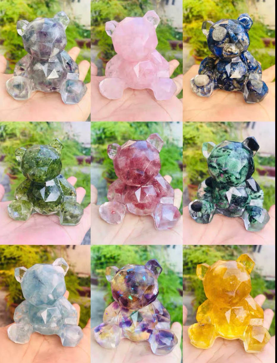 QB Souvenier Geometric Bear Resin Mold, 3D Bear Silicone Mold, Animal ...