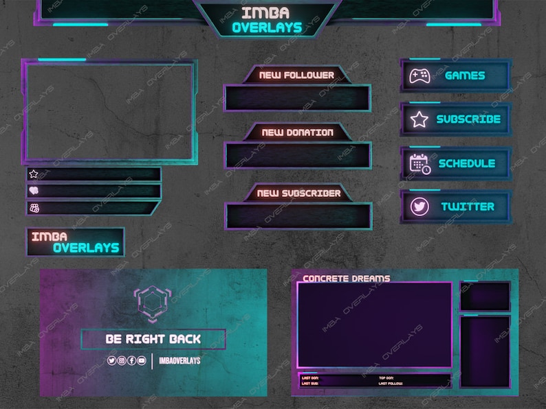 Concrete Dreams - Twitch Overlay Package - Etsy