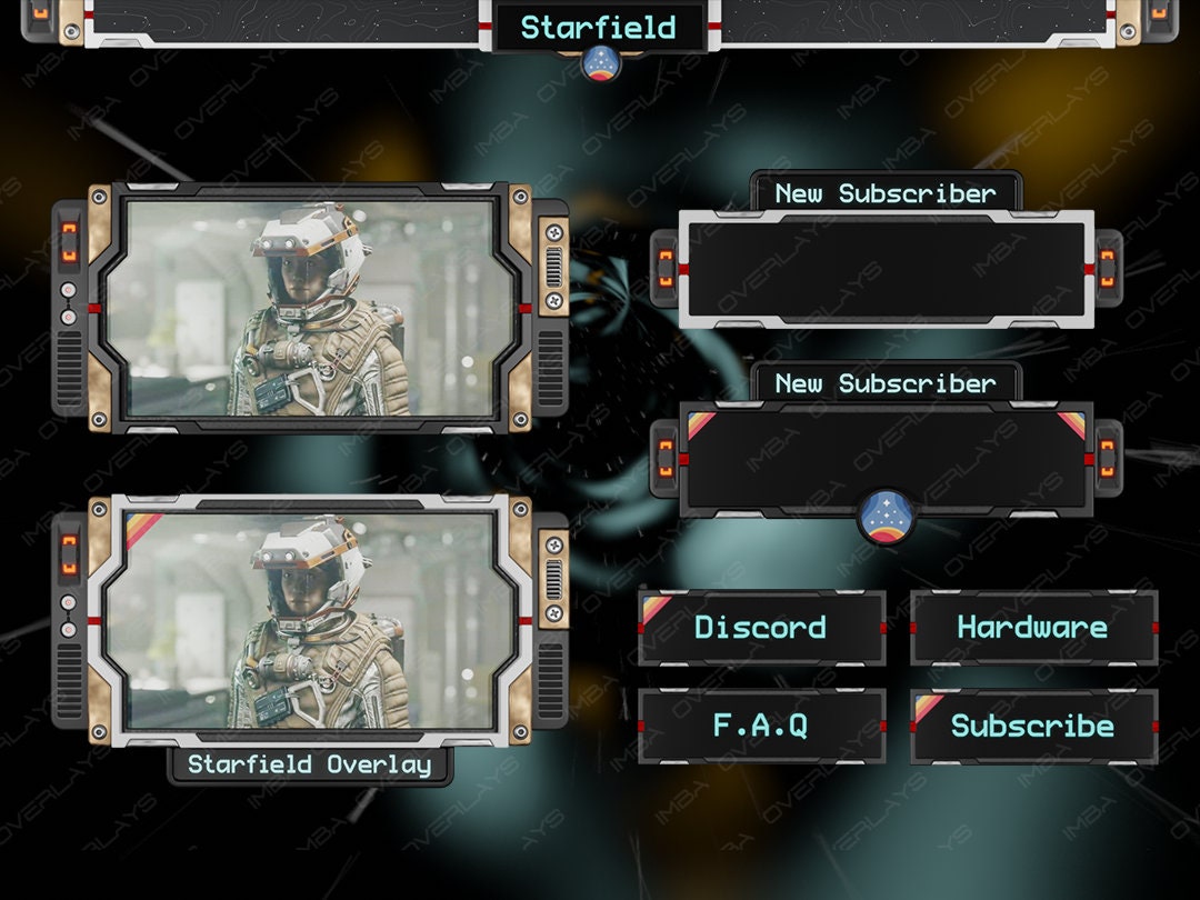 Starfield - Animated Twitch Package ( Screens, Webcam, Panels, Alerts ) - Etsy