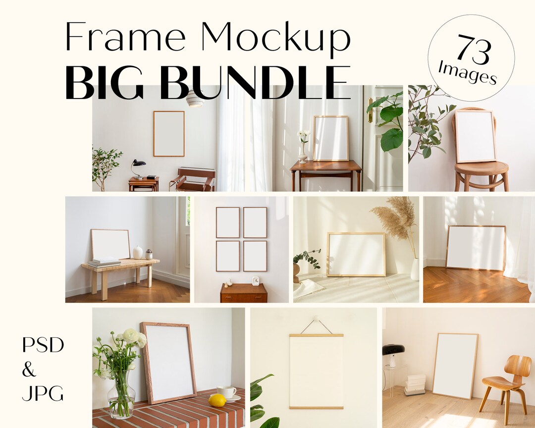 Frame Mockup Mega Bundle, Styled Photo Frame Mock Up, Photoshop Mockup ...