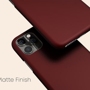 Dark Burgundy Phone Case, Solid Color iPhone 15 Tough Case, Minimal ...
