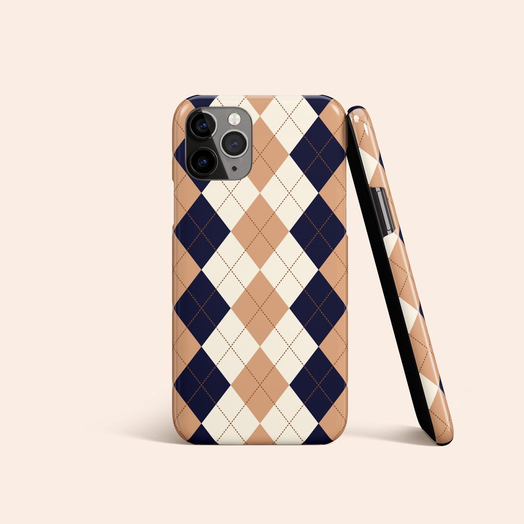 Argyle Phone Case | Preppy iPhone 14 Case | Brown iPhone 13 Case ...