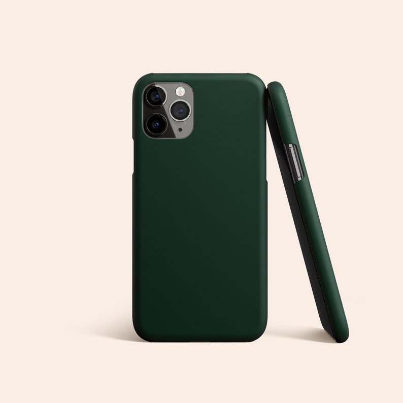 Dark Green Phone Case Forest Green Iphone 12 Case Emerald - Etsy