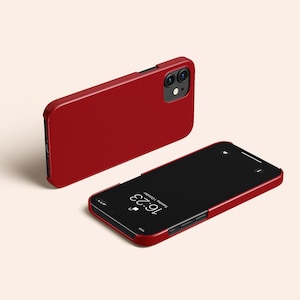 Cherry Red Phone Case, Solid Color iPhone 15 Case, Minimalistic iPhone ...