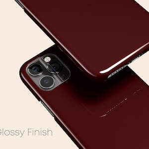 Dark Burgundy Phone Case, Solid Color iPhone 15 Tough Case, Minimal ...