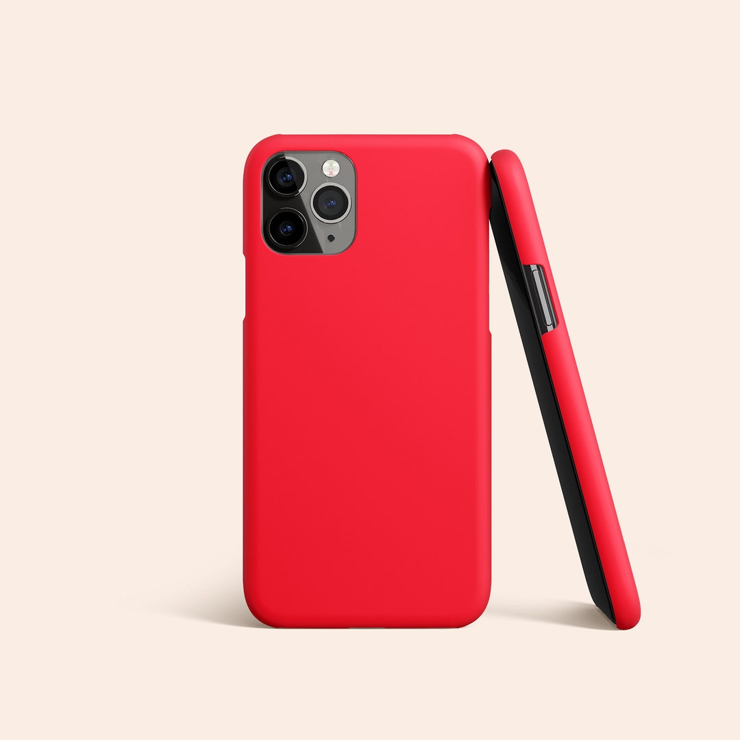 Bright Red Phone Case, iPhone 14 Tough Case, iPhone 13 Slim Case, Solid ...