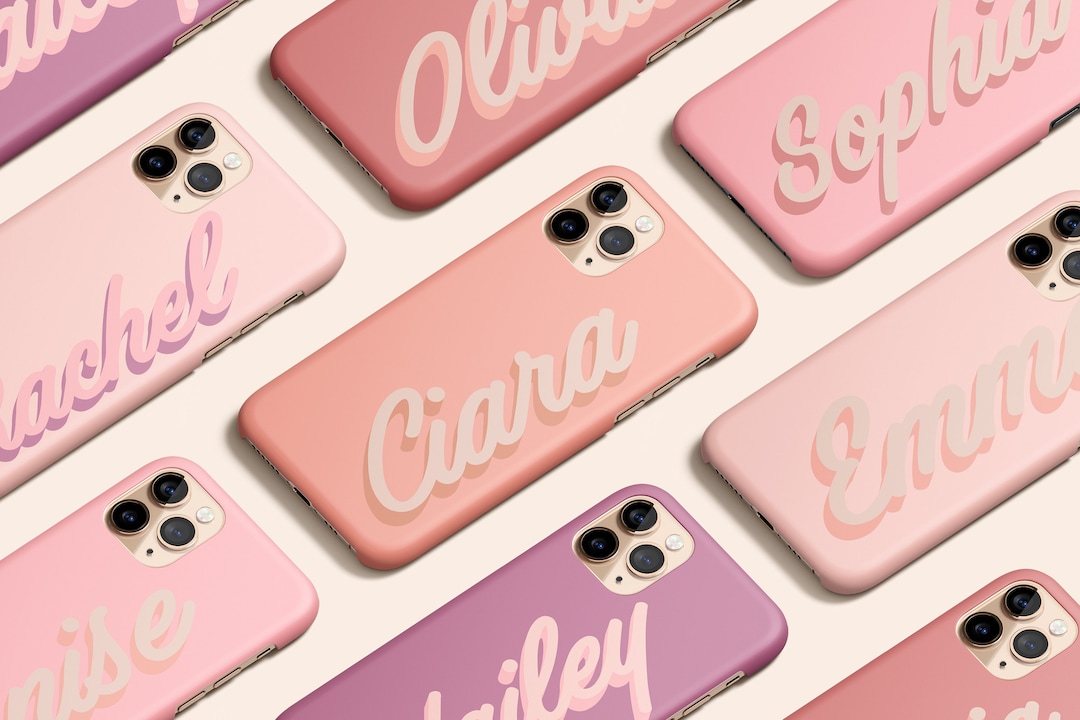 Pink Personalized Phone Case, Custom Name iPhone 14 Case, Customized ...