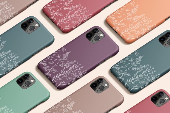 Purple Flower Iphone 13 Case Pink Floral Iphone 12 Case - Etsy