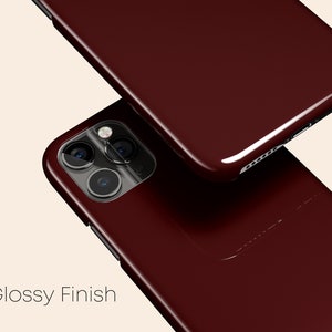 Dark Burgundy Phone Case, Solid Color iPhone 15 Tough Case, Minimal ...