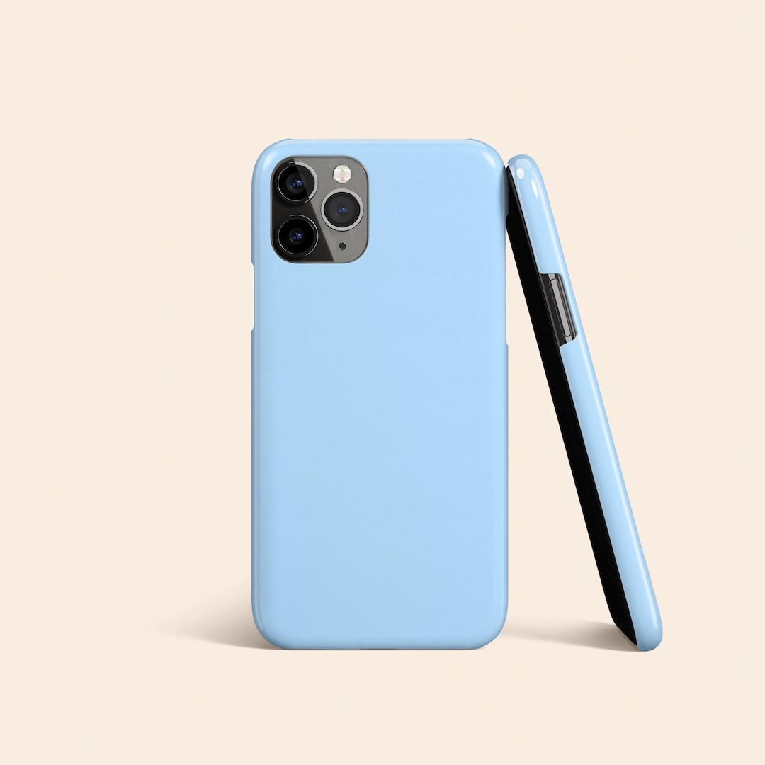 Powder Blue Phone Case, Light Solid Blue iPhone 15 Case, Baby Blue ...