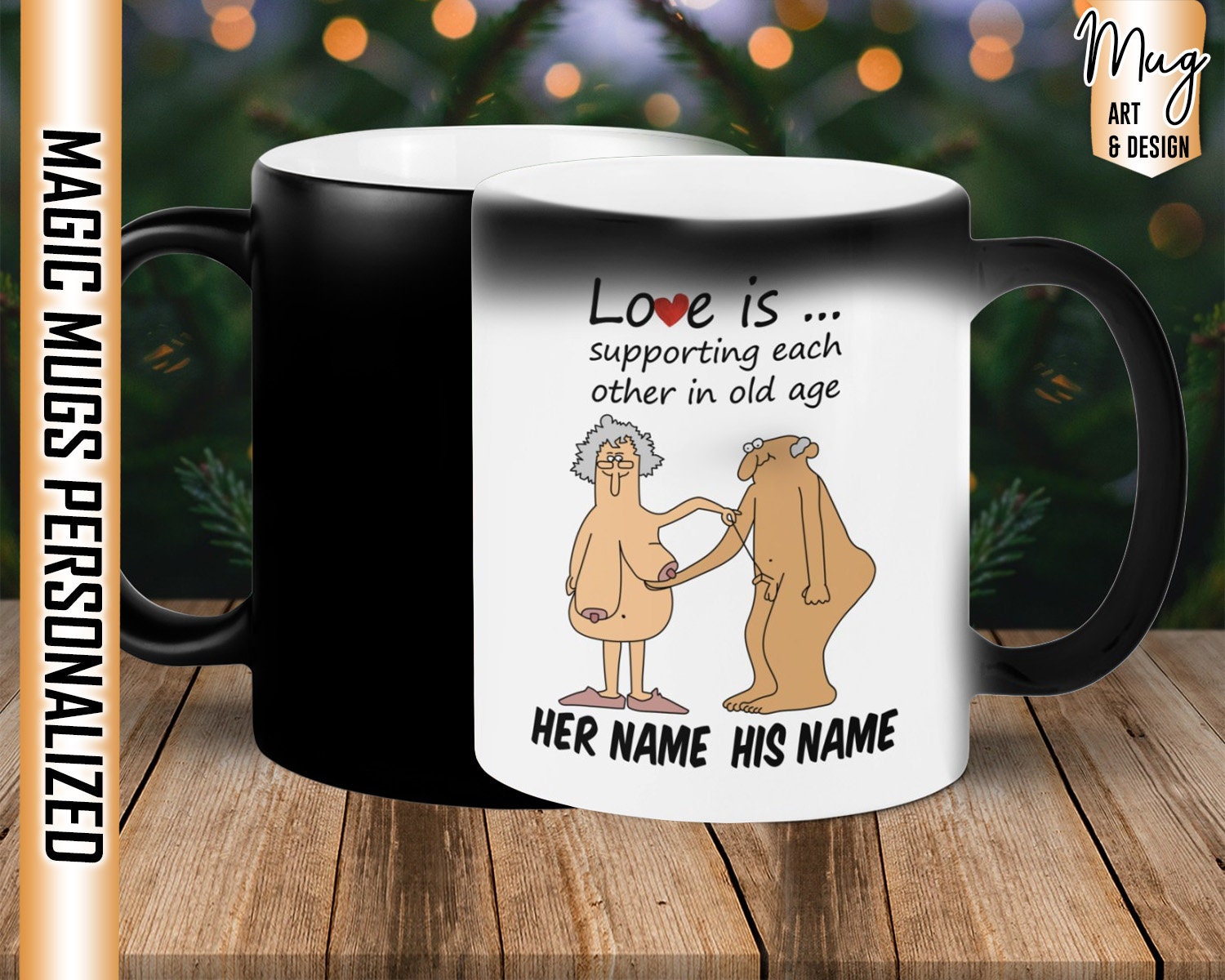Love Is Supporting Each Other In Old Age Personalized Mug Etsy