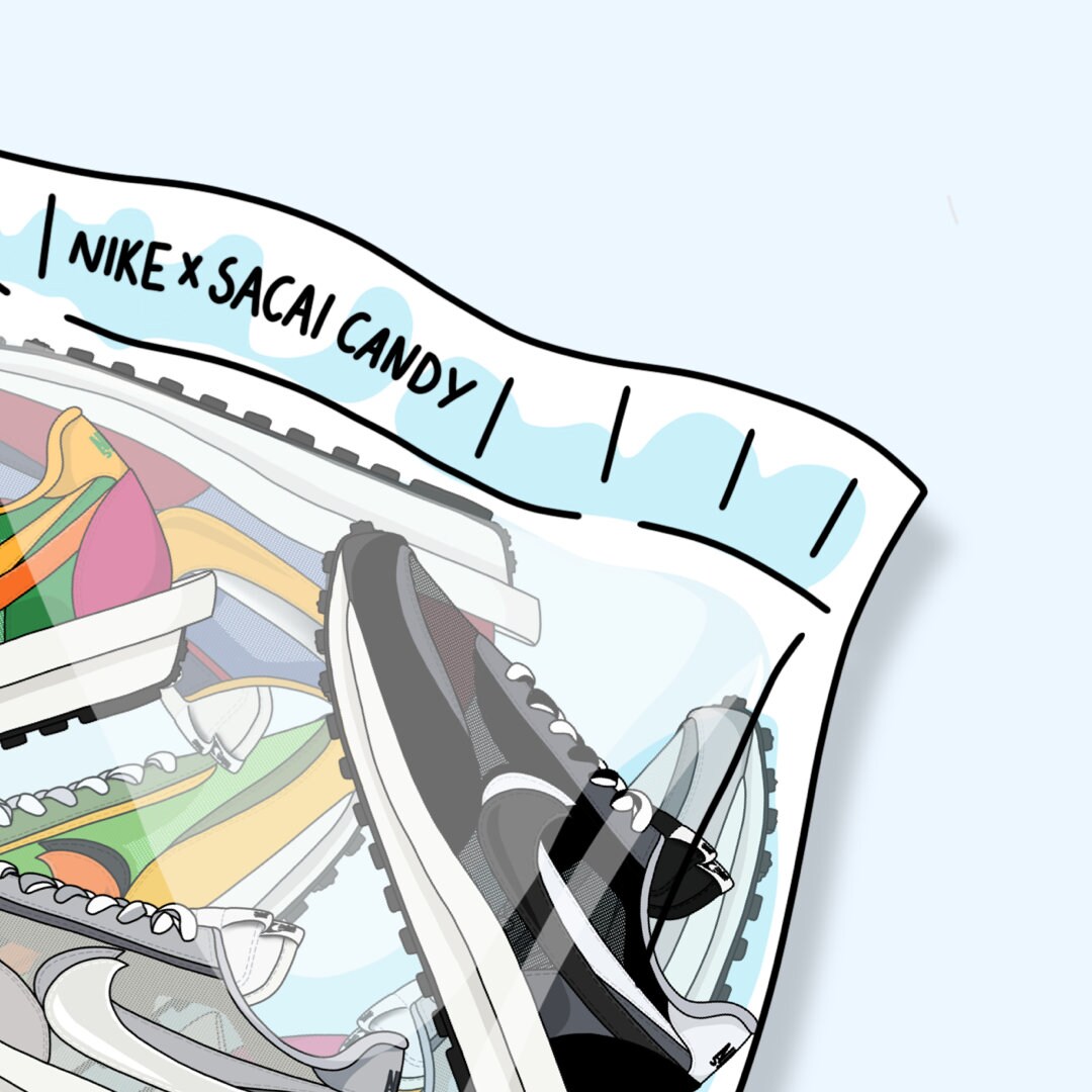 Poster Sneaker Candy Bag Blue - Etsy