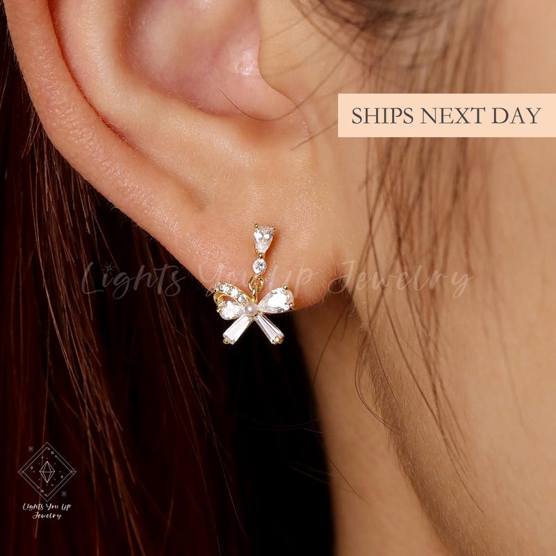 Drop Bow Drop Earrings - Etsy