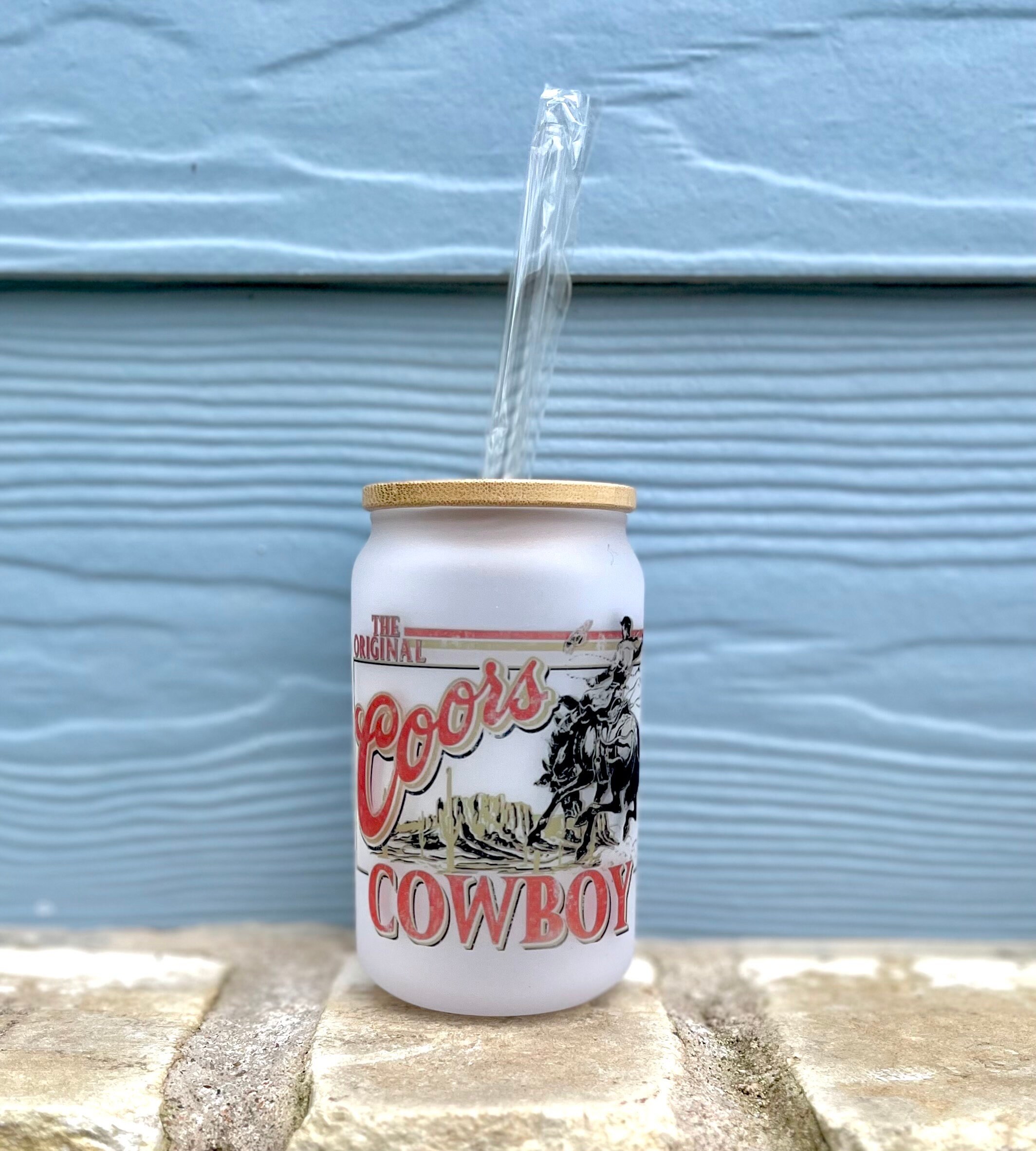 Frosted Coors Cowboy Glass Can - Etsy