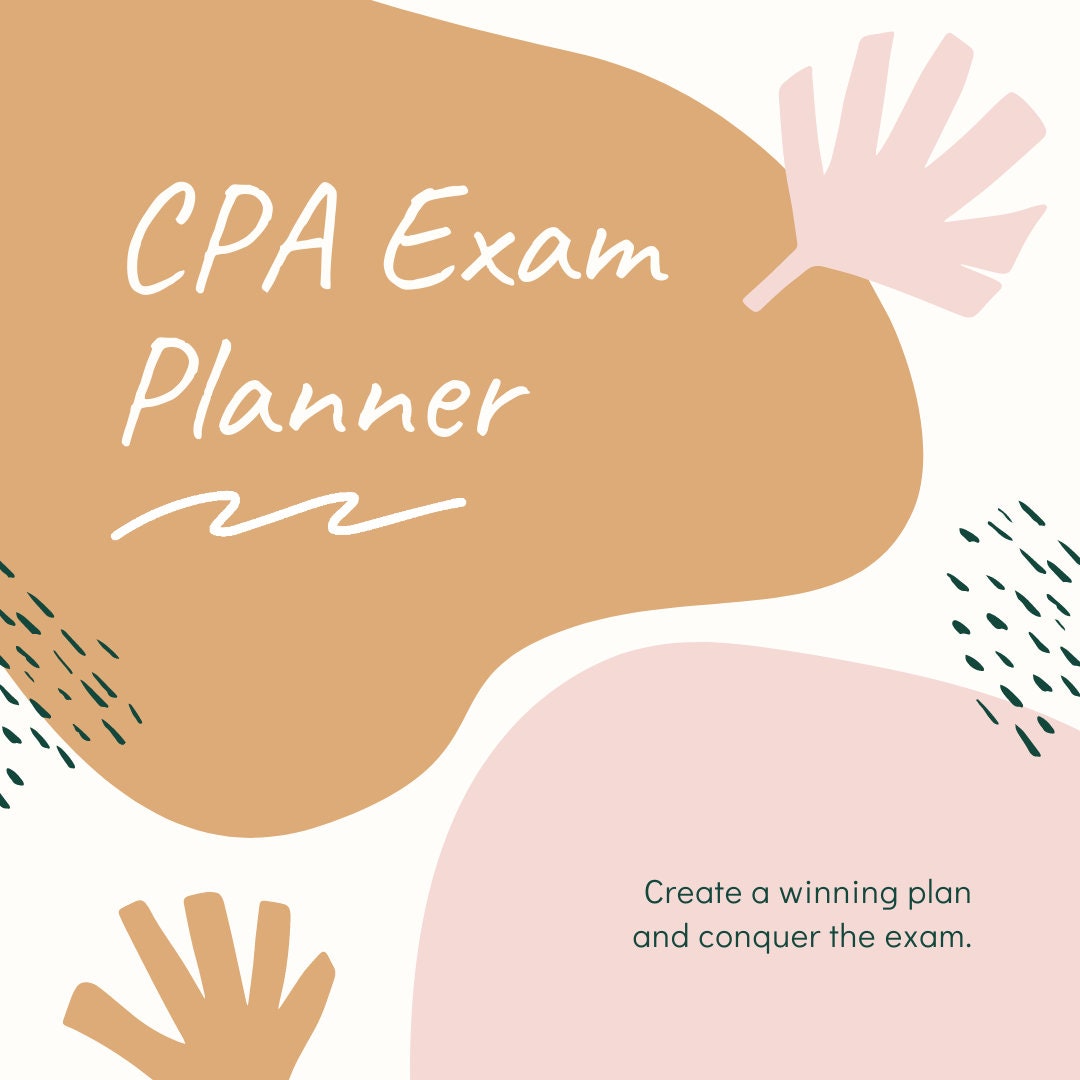 Printable PDF CPA Exam Planner, Planner to Pass the CPA, Certified ...