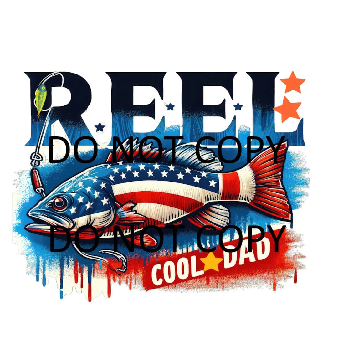 Reel Cool Dad Fish Png Sublimation Design, American Flag Fish Png ...
