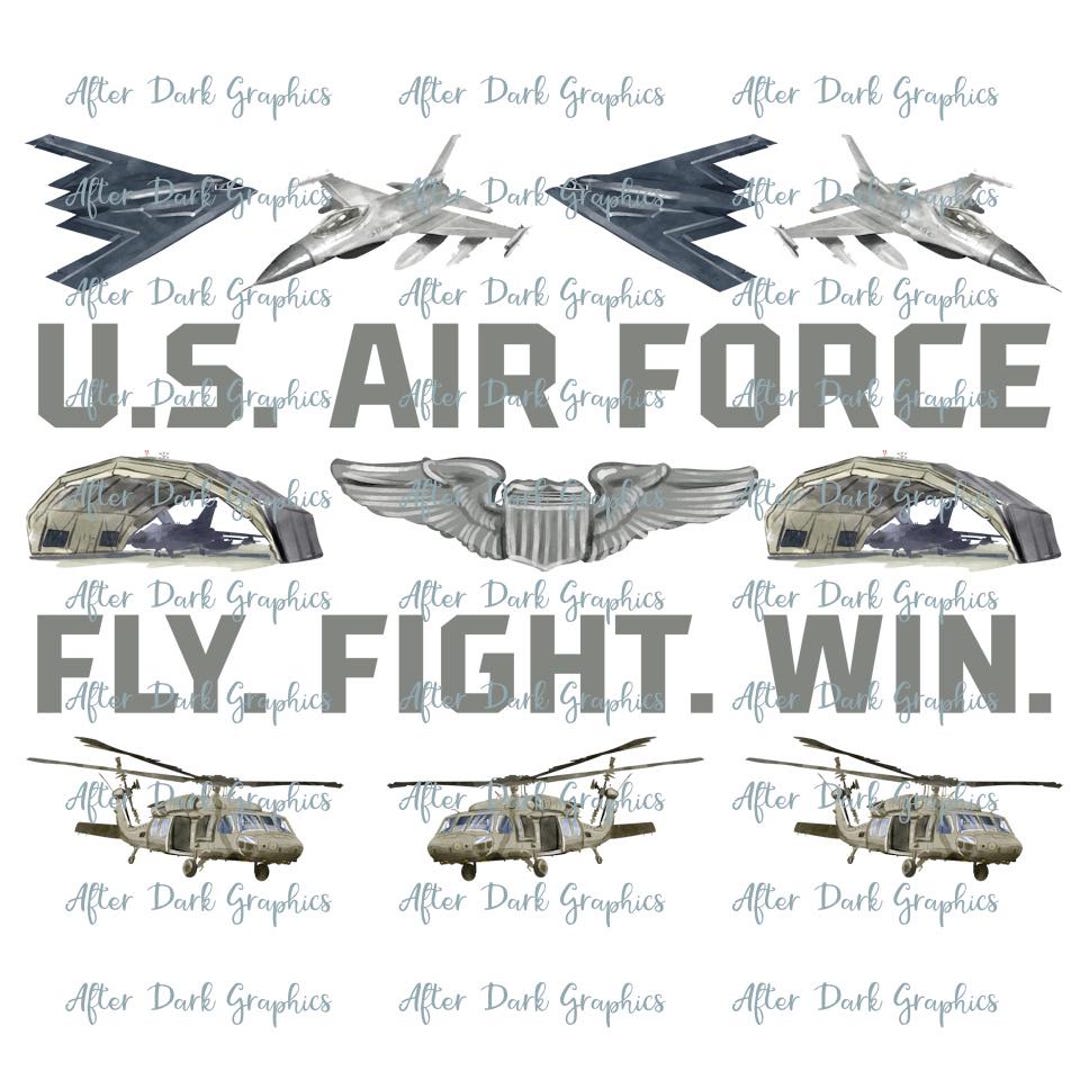 US Air Force PNG, Fly, Fight, Win US Air Force Printable Design, Air ...