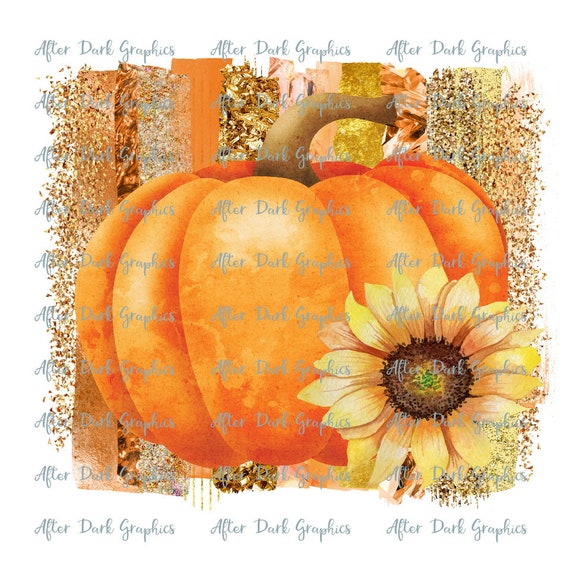 Pumpkin Sublimation Design Fall PNG Glitter Pumpkin | Etsy