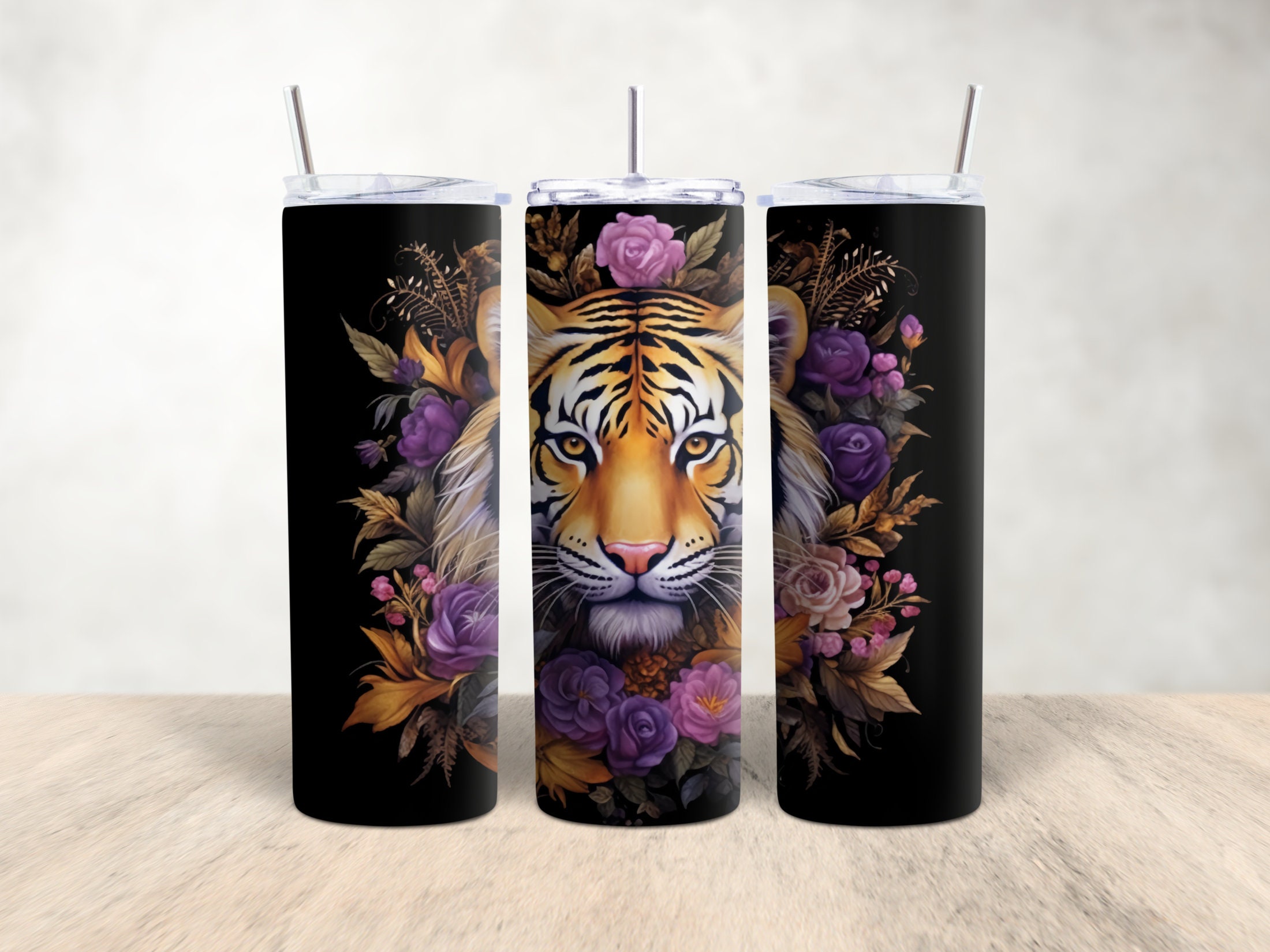 Purple and Gold Tiger Tumbler Design Tiger Sublimation Tumbler Wrap LSU ...