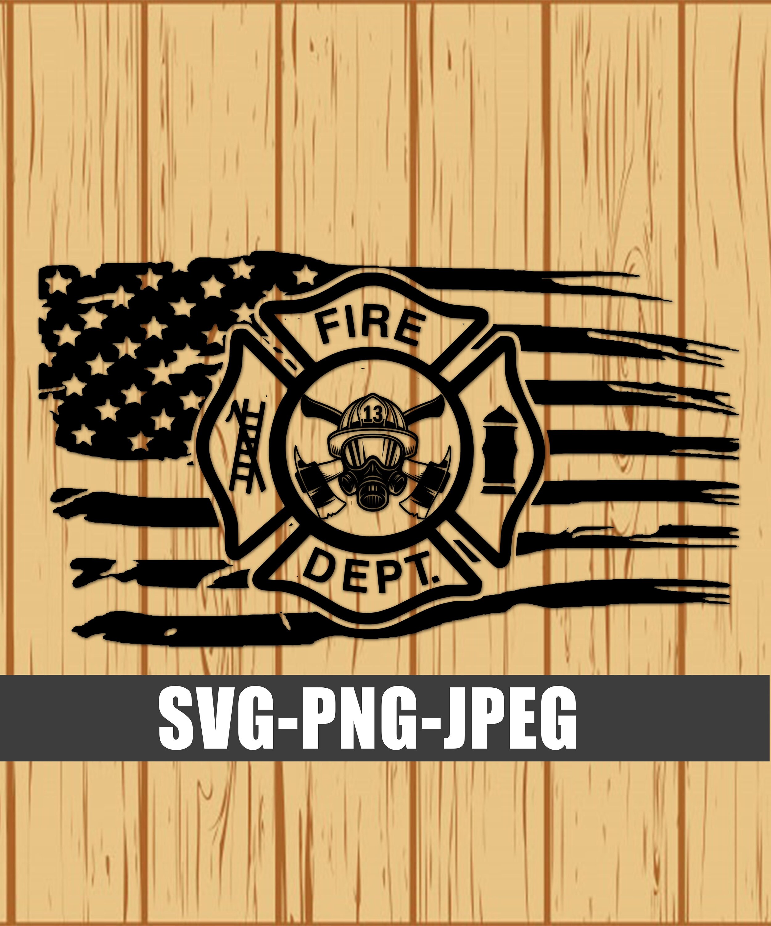 Firefighter flag svg firefighter svg US flag svg fire dept | Etsy