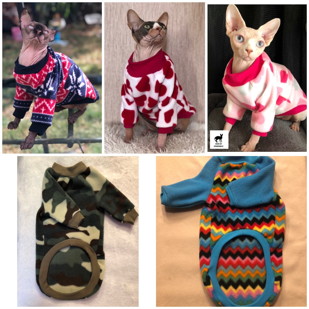 Long Sleeves Clothes for Sphynx Cats. Winter Clothes for Cats. - Etsy