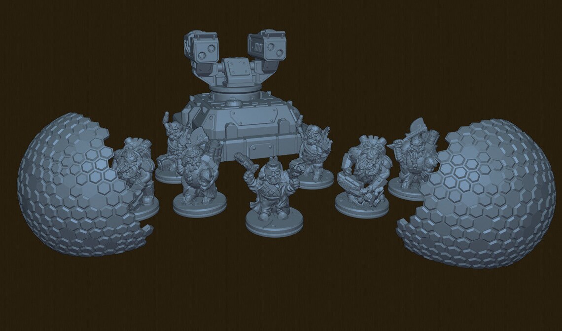 Tabletop Set Space Dwarfs Last Stand 28 Mm Fr Warhammer 40k Etsy