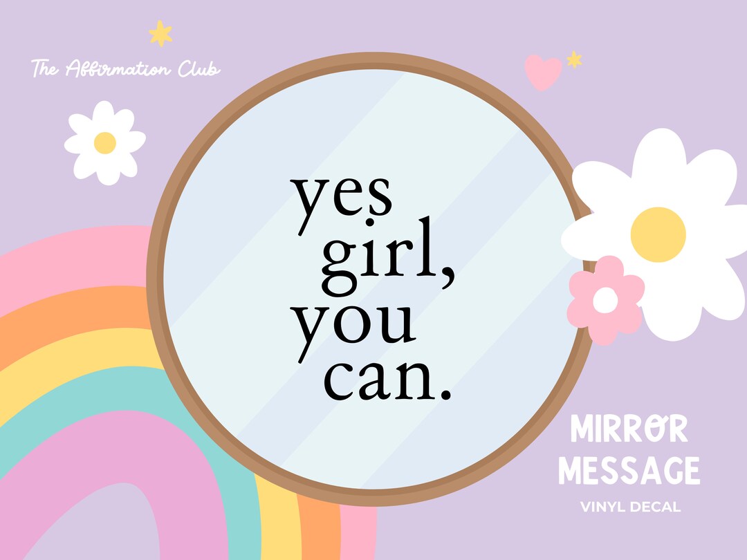 Affirmation Mirror Decal Mirror Sticker Affirmation Sticker Affirmation ...
