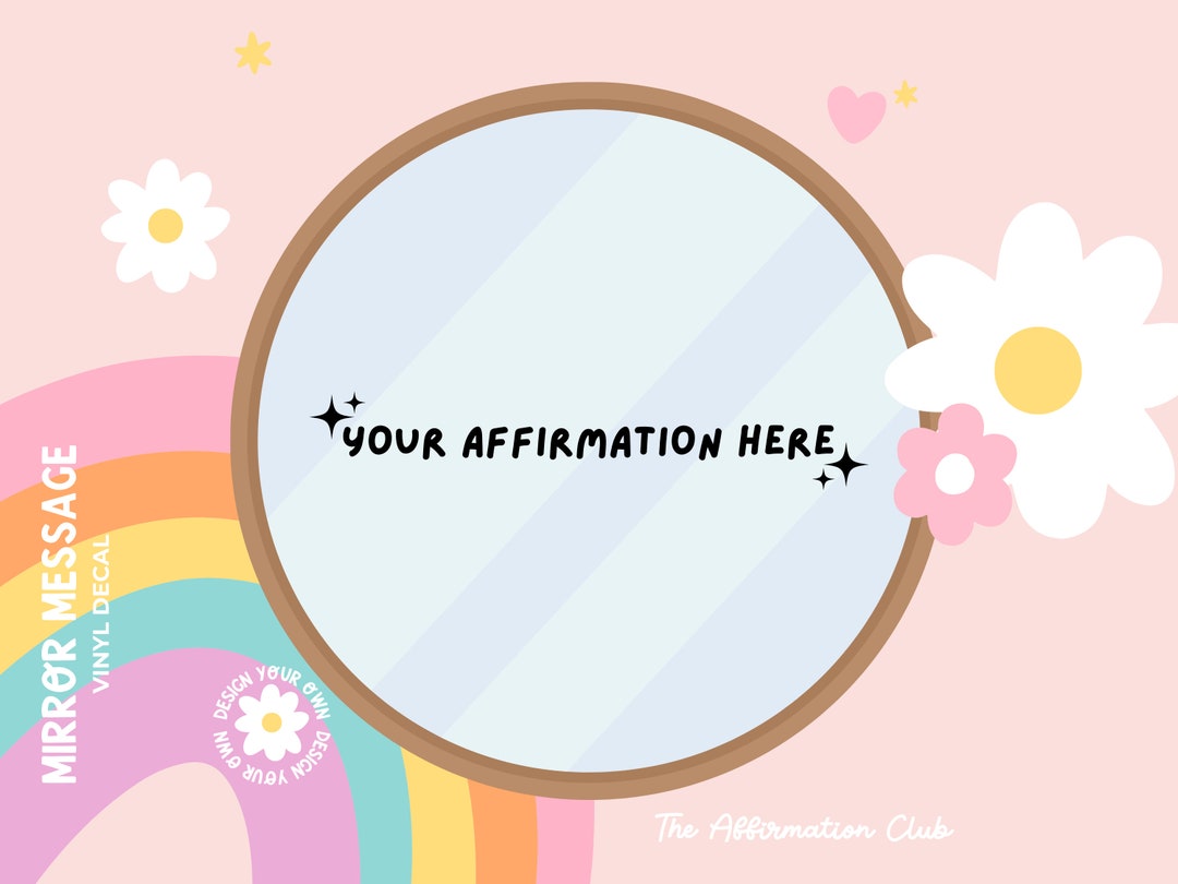 CUSTOM Affirmation Mirror Decal Mirror Sticker Affirmation Sticker ...