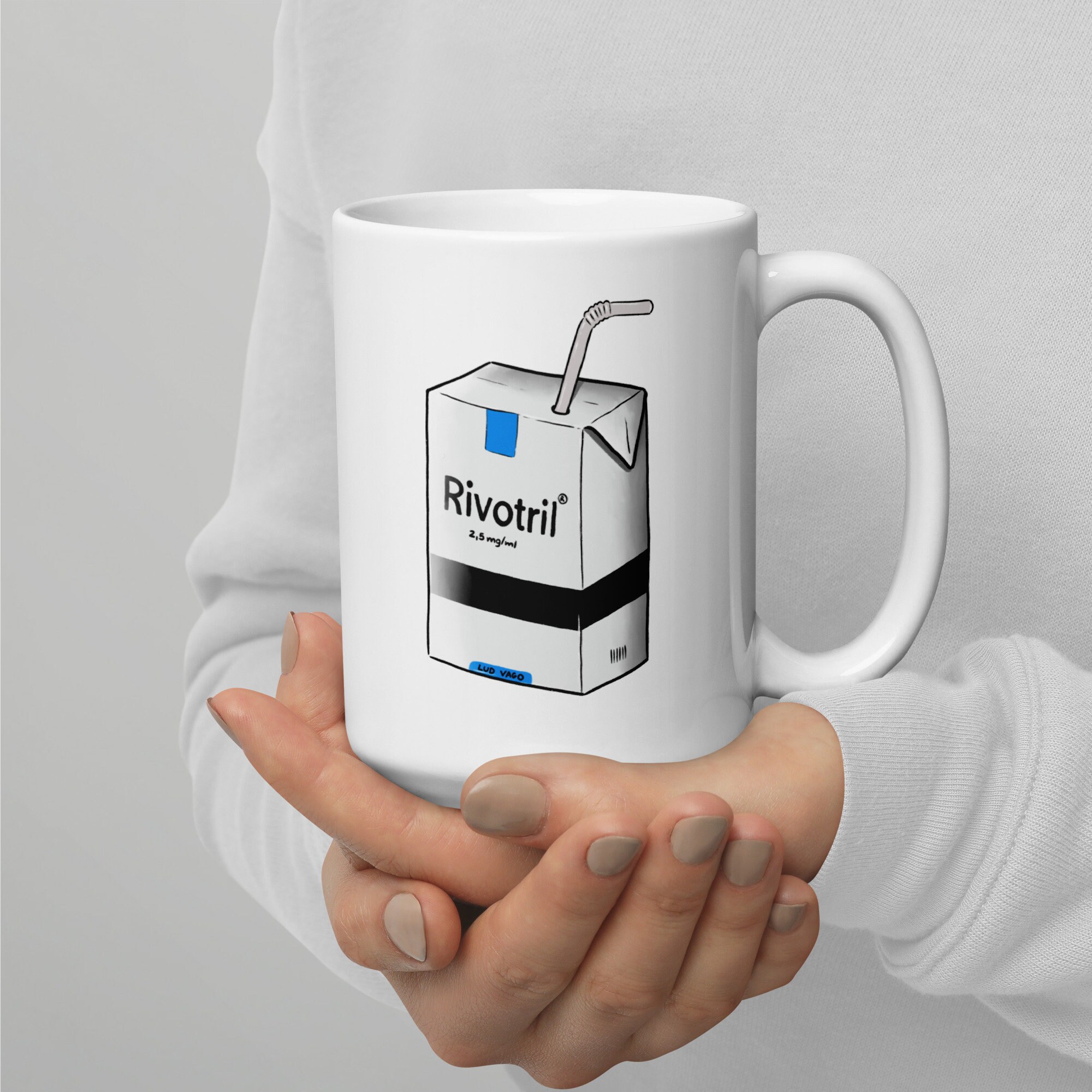 Rivotril Ceramic Mug, Anti-anxiety Juice Box, 11oz, 15oz, 20oz, White ...