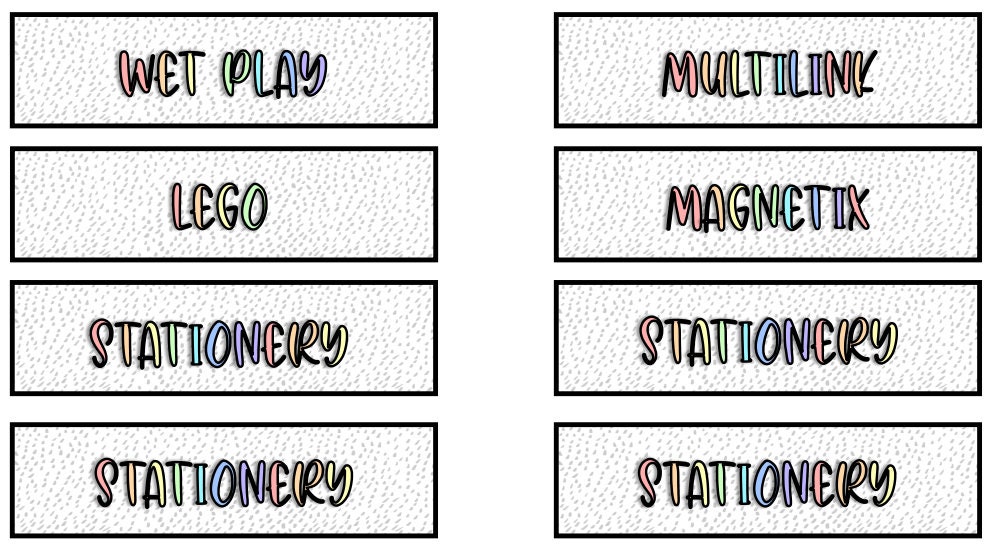 Teacher Draw Labels Rainbow Font - Etsy